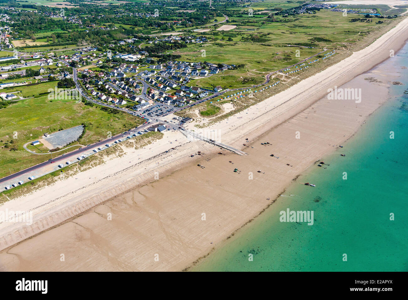 France, Manche, Cotentin, Gouville sur Mer (aerial view Stock Photo - Alamy