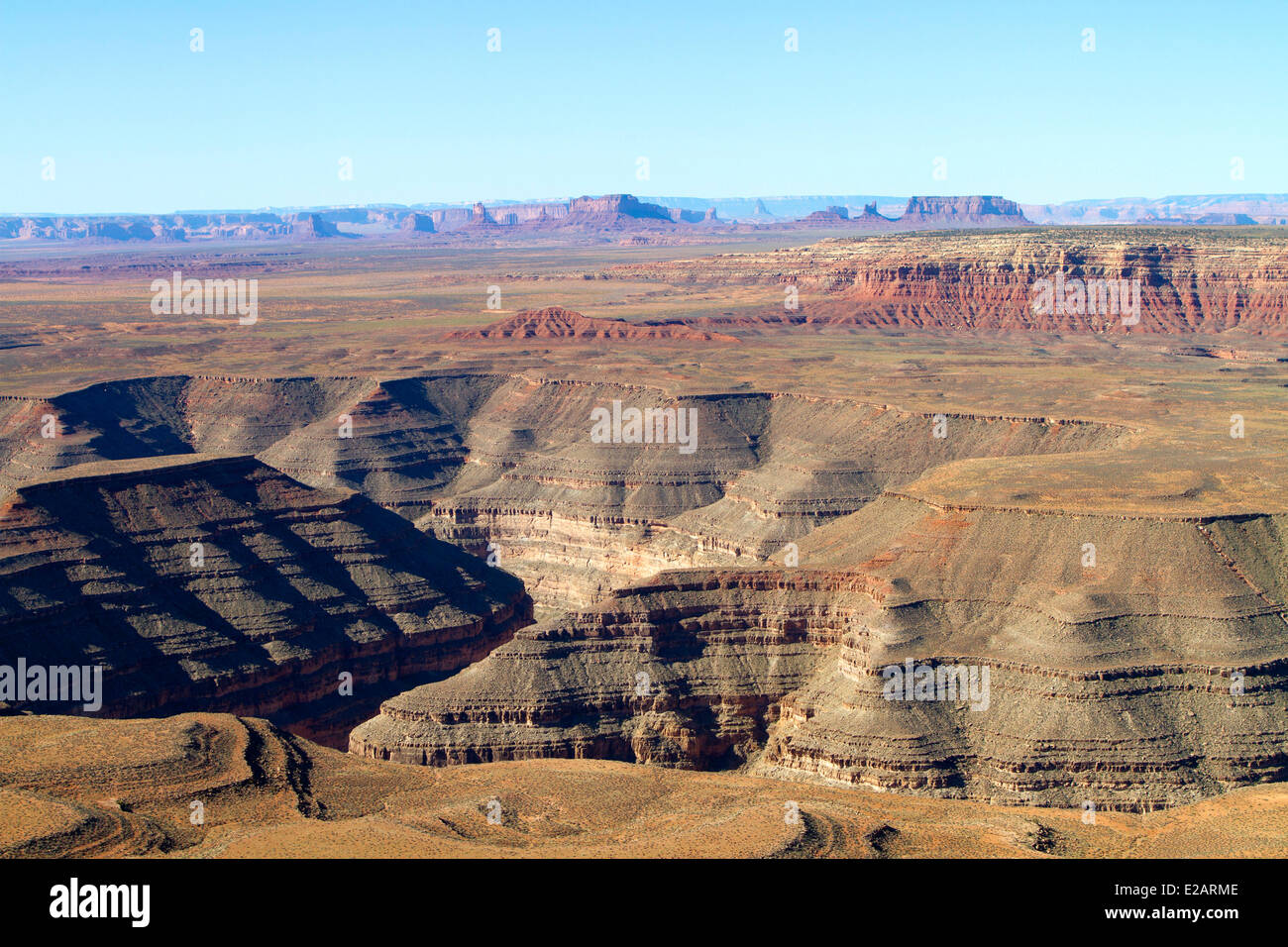 United States, Utah, Bluff region, Muley Point, near Mexican Hat in ...