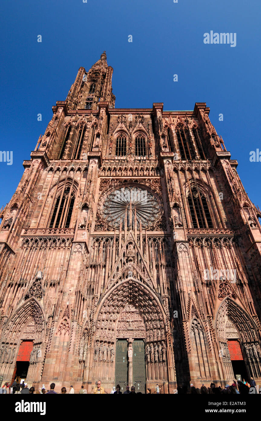 France, Bas Rhin, Strasbourg, Notre Dame Cathedral, the facade Stock ...