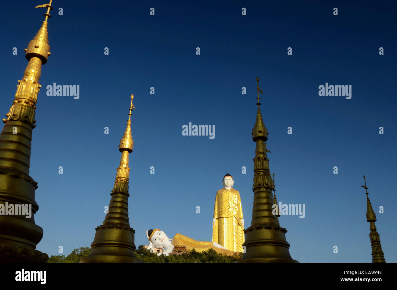 Myanmar (Burma), Sagaing Division, Monywa, Bodhi Tataung, standing ...