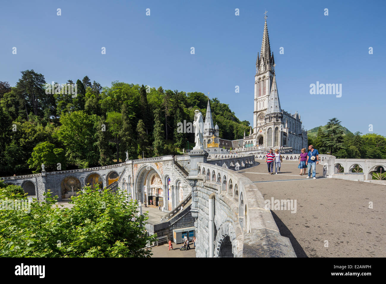 France, Hautes Pyrenees, Lourdes, Basilique Notre Dame de Lourdes Stock ...