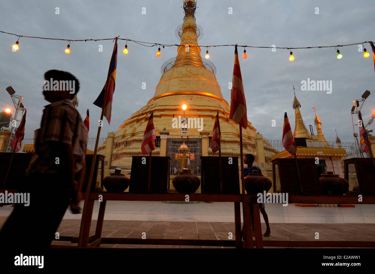 Myanmar (Burma), Yangon Division, Yangon, Botataung Pagoda Stock Photo ...