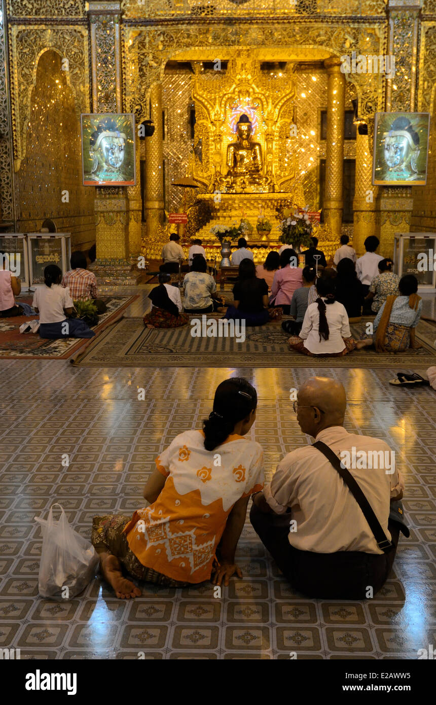 Myanmar (Burma), Yangon Division, Yangon, Botataung Pagoda, brass ...