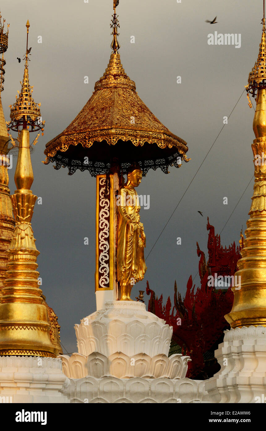 Myanmar (Burma), Yangon Division, Yangon, Pagoda of Shwedagon, dated ...