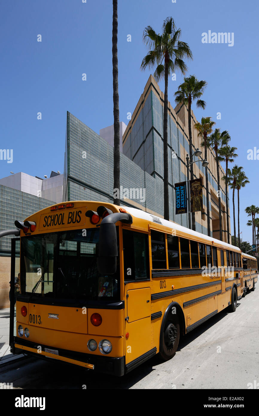 United States, California, Los Angeles, School bus in front of Lacma ...