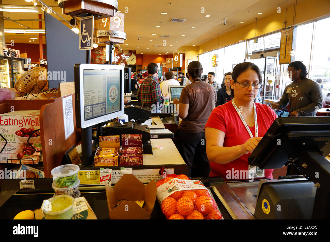 United States, California, Los Angeles, Farmers Market cashier Stock ...