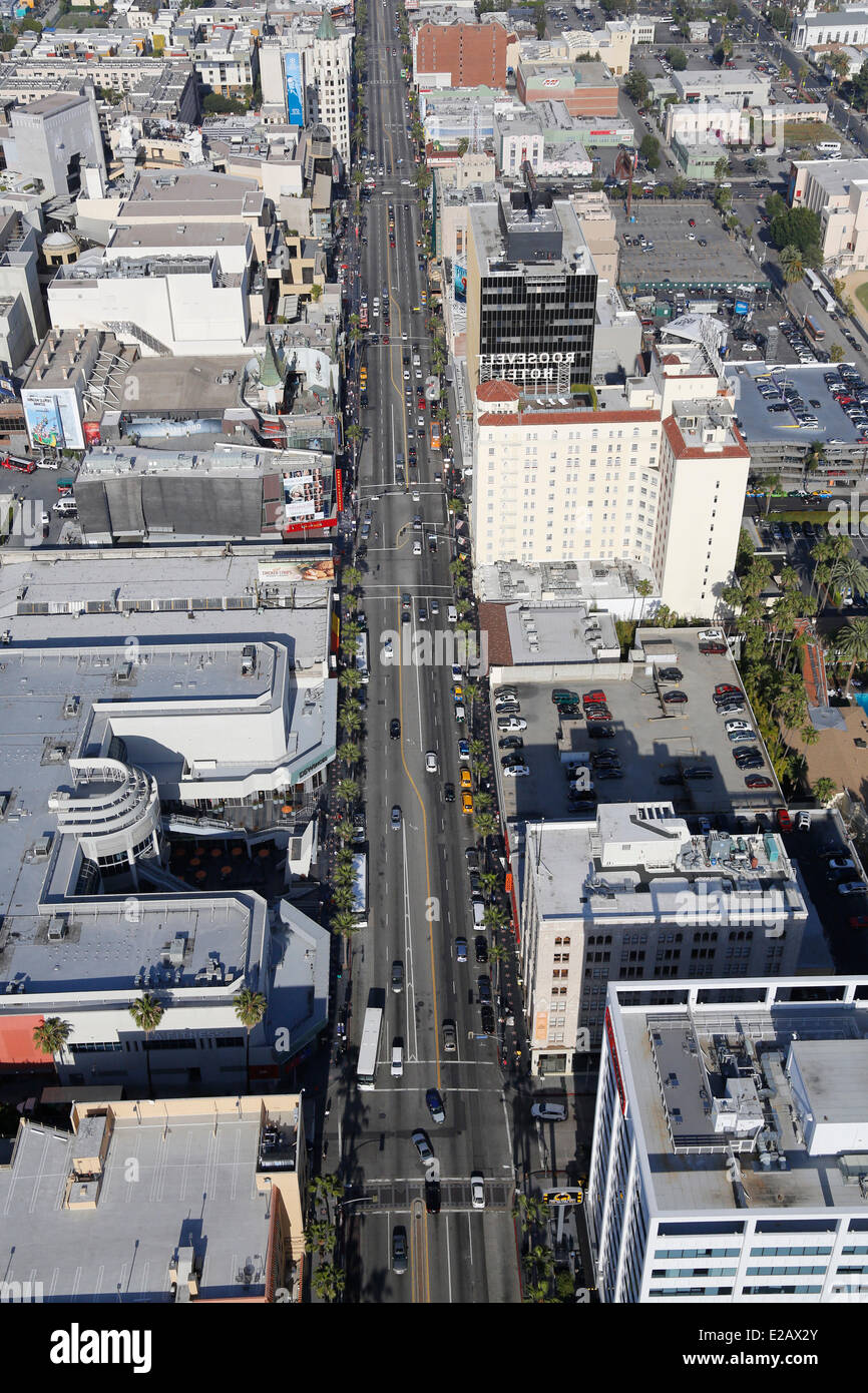 United States, California, Los Angeles, Hollywood Boulevard (aerial ...