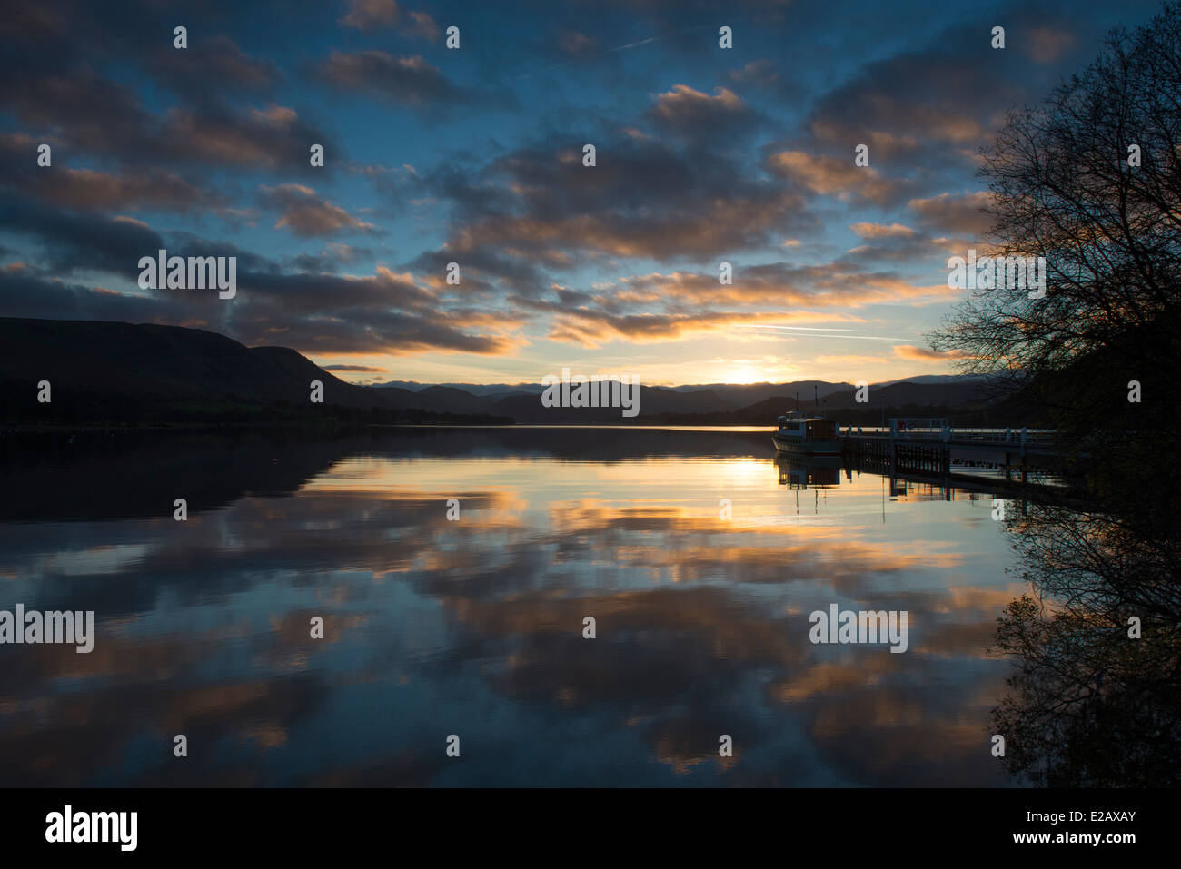 Sunset at Ullswater, Lake District Cumbria England UK Stock Photo - Alamy