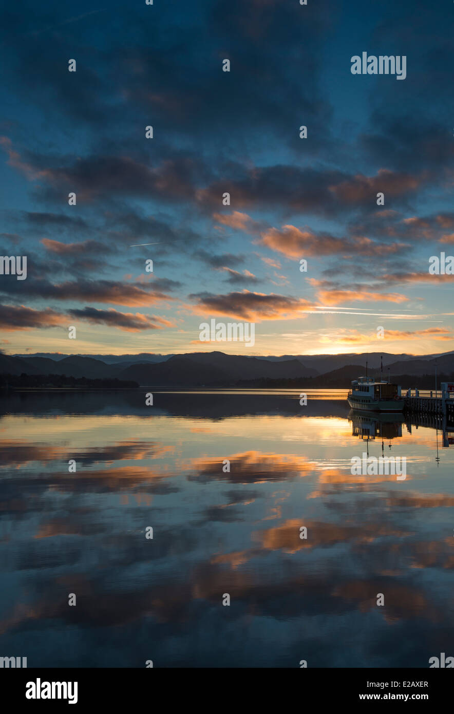 Sunset at Ullswater, Lake District Cumbria England UK Stock Photo - Alamy