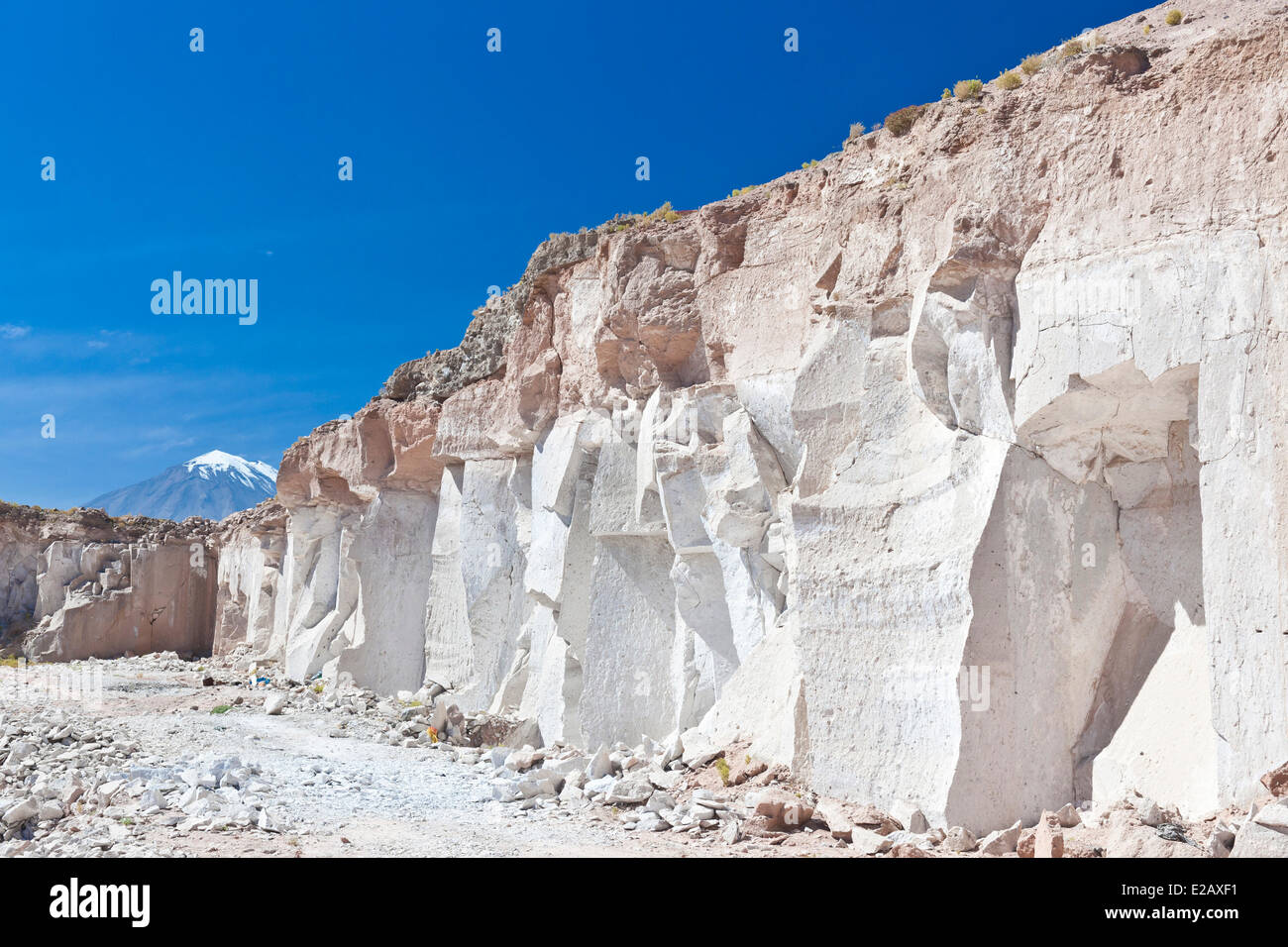 Peru, Arequipa Province, Arequipa, career sillar, white stone with ...