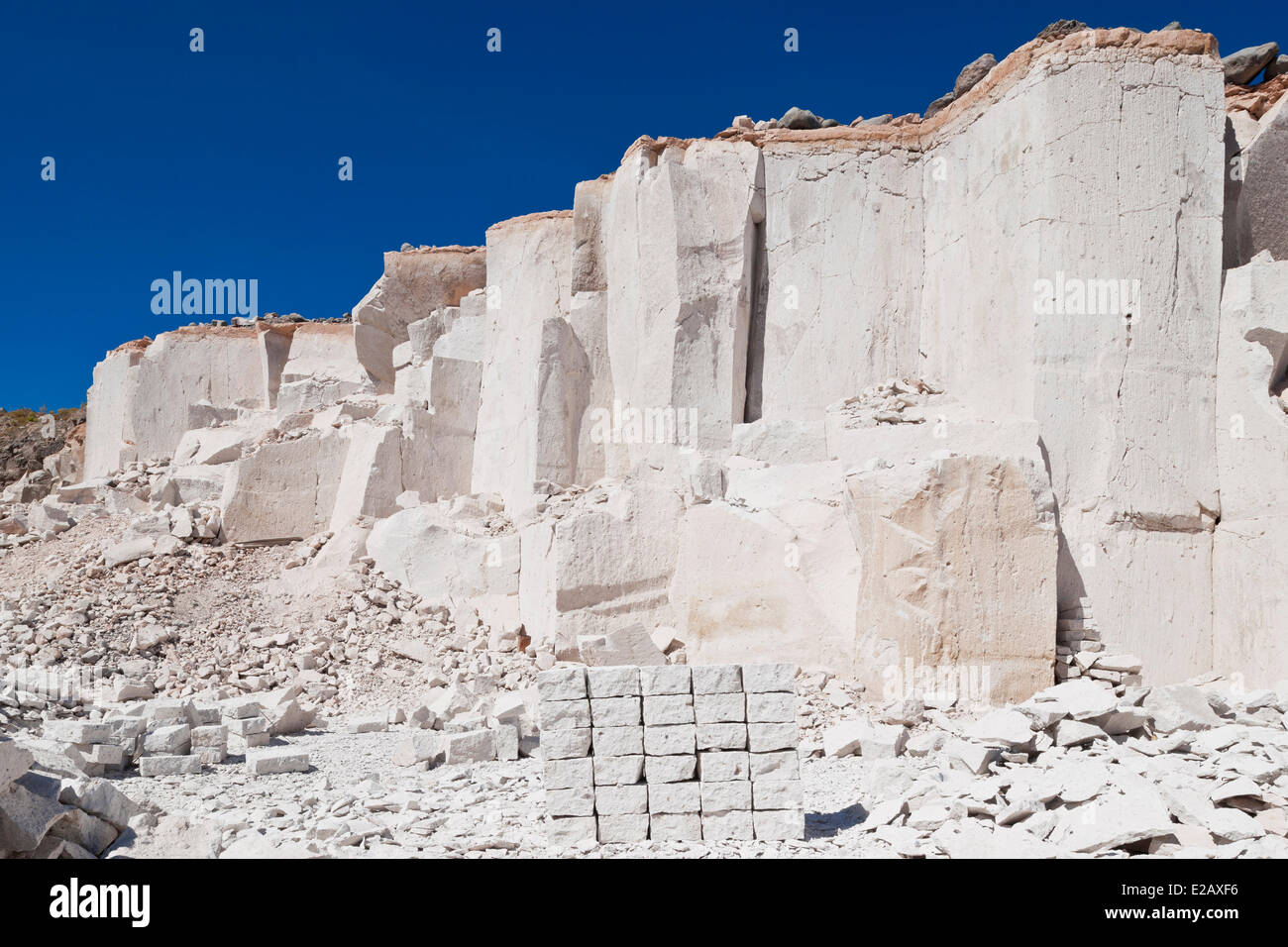 Peru, Arequipa Province, Arequipa, career sillar, white stone with ...