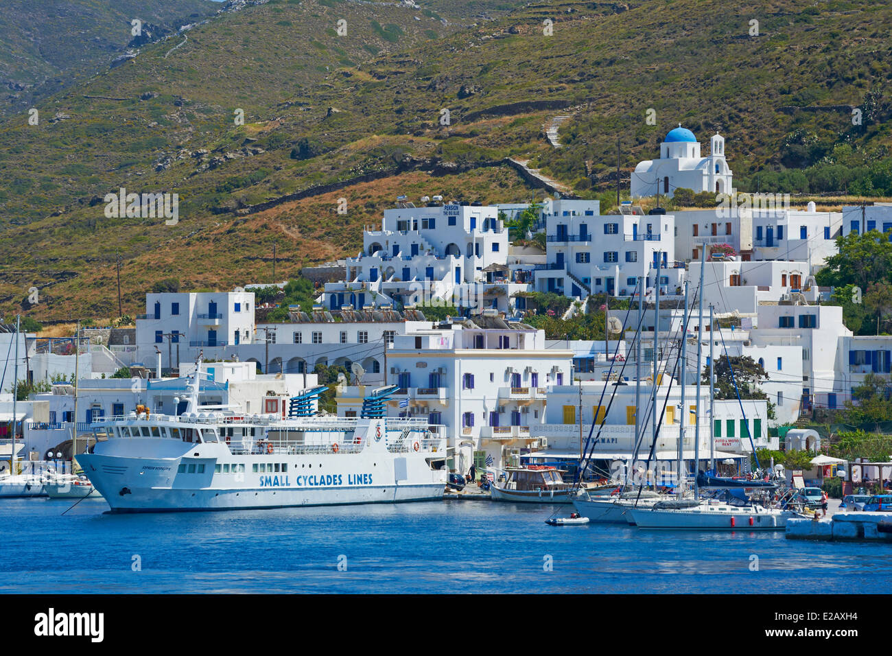 Greece, Cyclades, Amorgos Island, Katapola port Stock Photo - Alamy