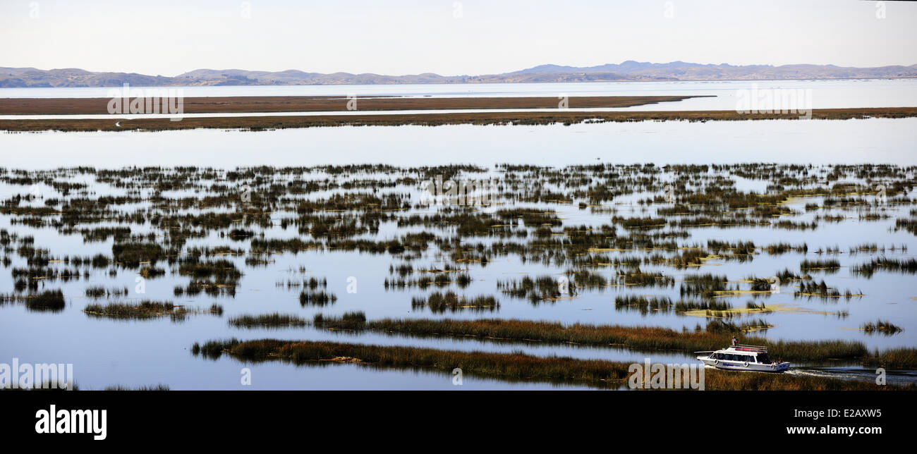 Peru, Puno Province, Titicaca lake, the highest navigable lake in the ...