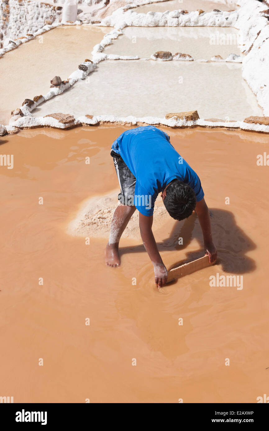 Peru, Cuzco Province, Incas sacred valley, Maras salt marshes in ...