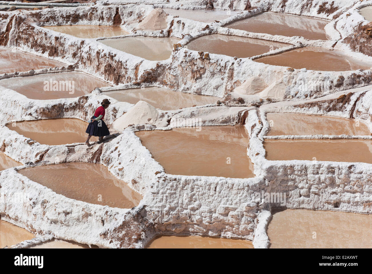 Peru, Cuzco Province, Incas sacred valley, Maras salt marshes in ...