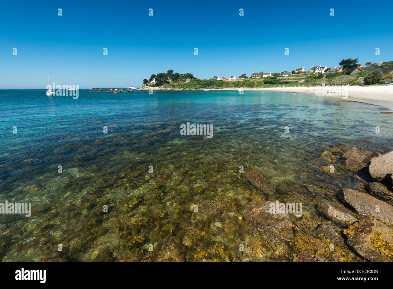 France, Finistere, Ile de Batz, South beach on Batz island Stock Photo ...