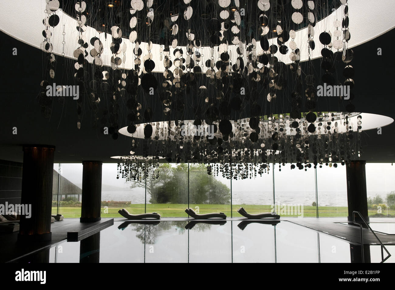 Ireland, County Kerry, Killarney, Hotel Europe, spa pool Stock Photo ...