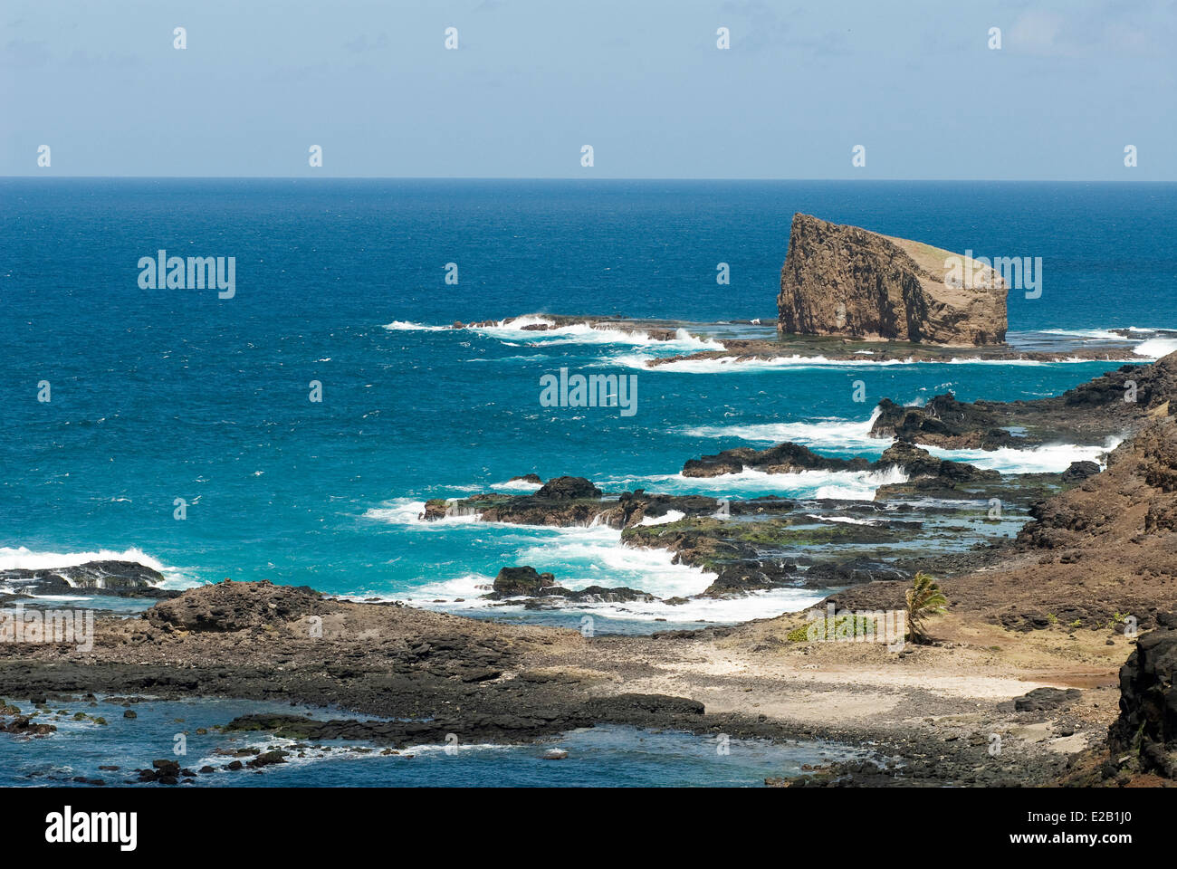 France, French Polynesia, Marquesas islands, Ua Uka island, rugged ...
