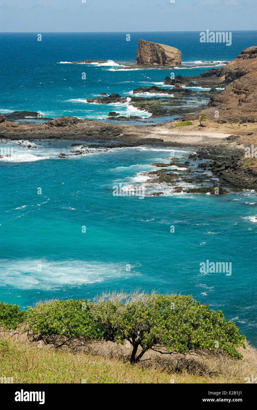 France, French Polynesia, Marquesas islands, Ua Uka island, rugged ...