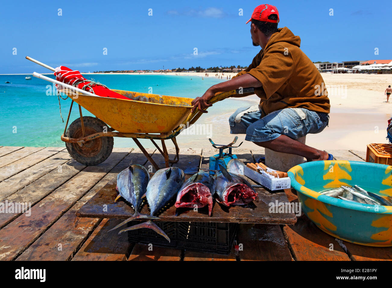 Cape Verde, Sal, Santa Maria, fishmarket Stock Photo - Alamy