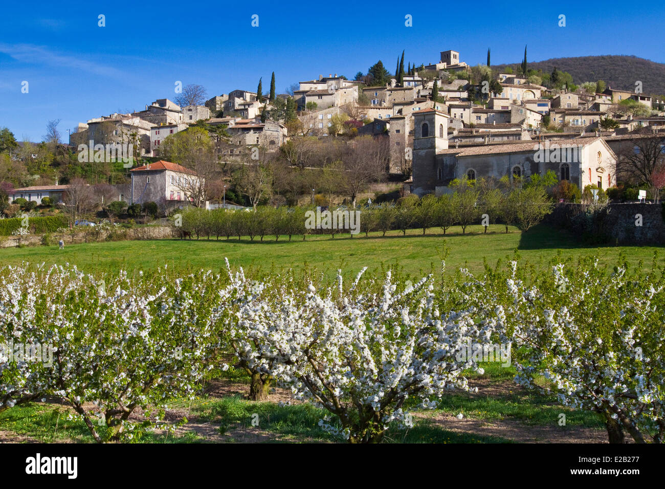 France, Drome, Drome Provencale, Mirmande, labeled Les Plus Beaux Villages de France (The Most ...