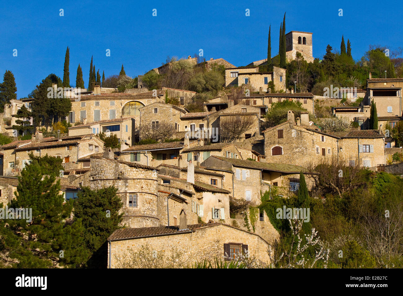 France, Drome, Drome Provencale, Mirmande, labeled Les Plus Beaux Villages de France (The Most ...