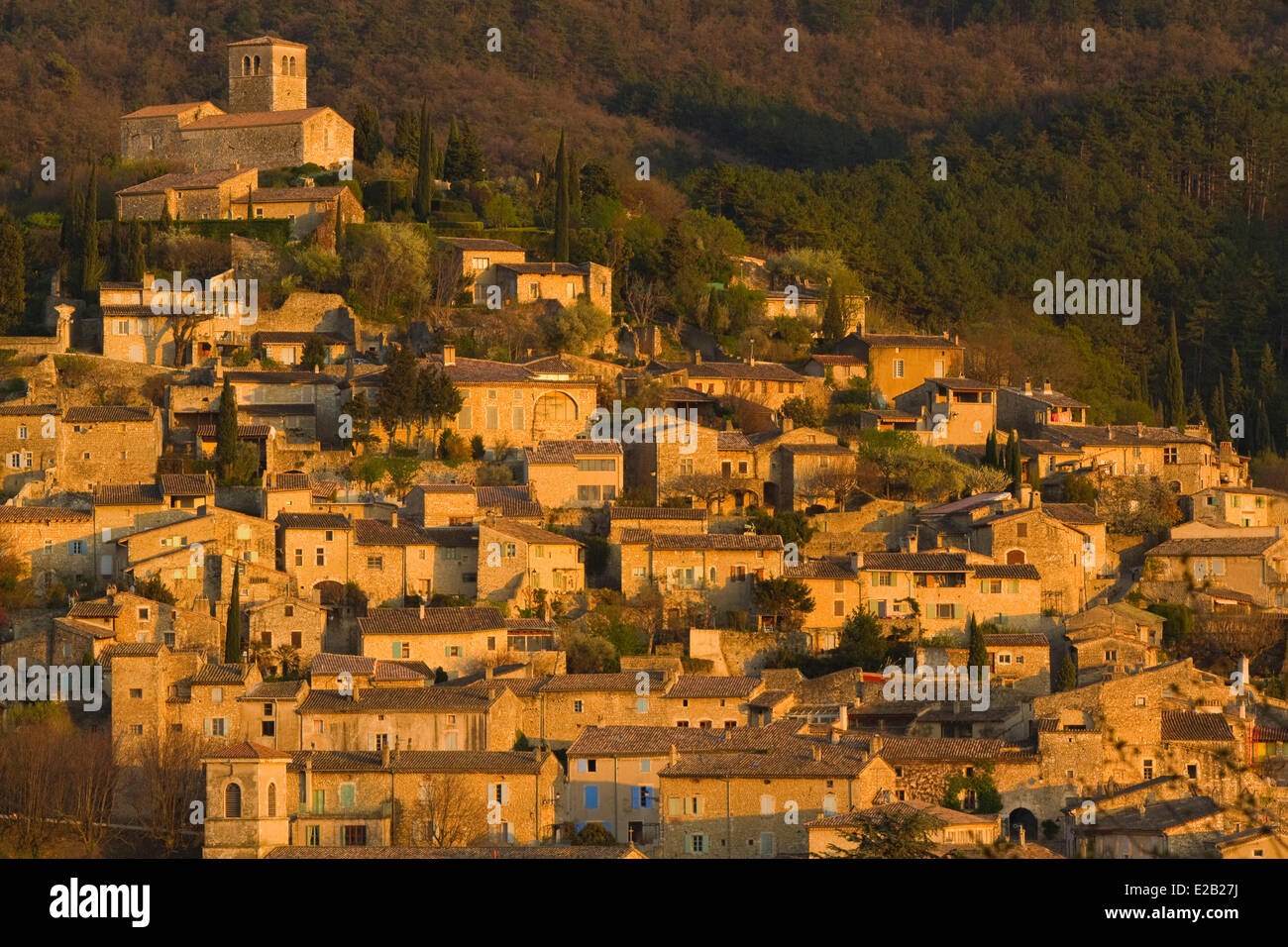 France, Drome, Drome Provencale, Mirmande, labeled Les Plus Beaux Villages de France (The Most ...