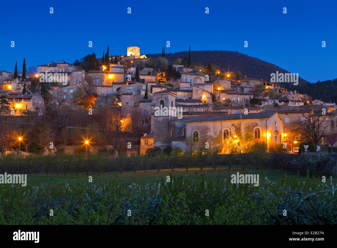 France, Drome, Drome Provencale, Mirmande, labeled Les Plus Beaux Villages de France (The Most ...