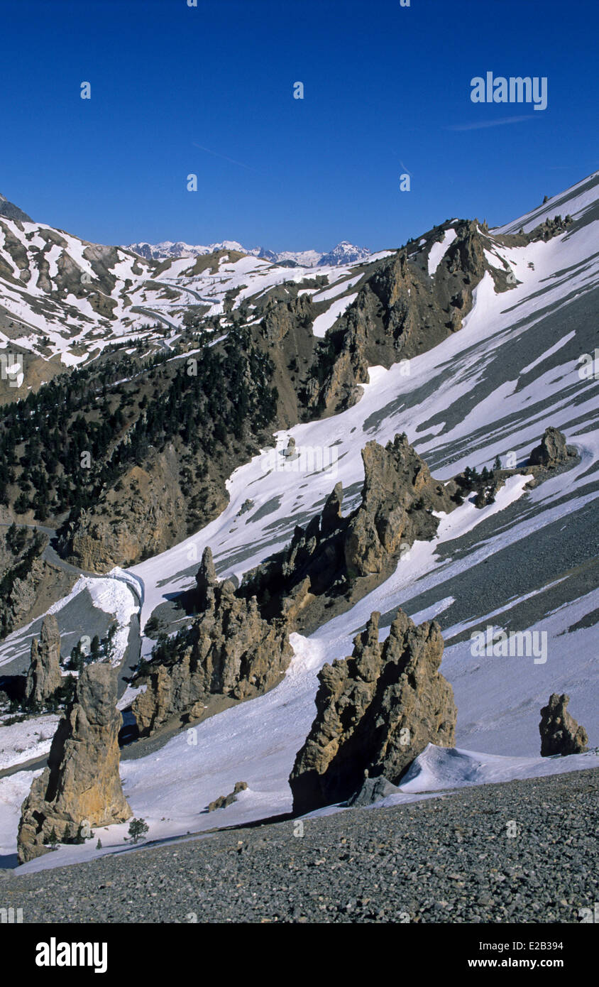 France, Hautes Alpes, the site of Casse Deserte, at the col de l'Izoard ...