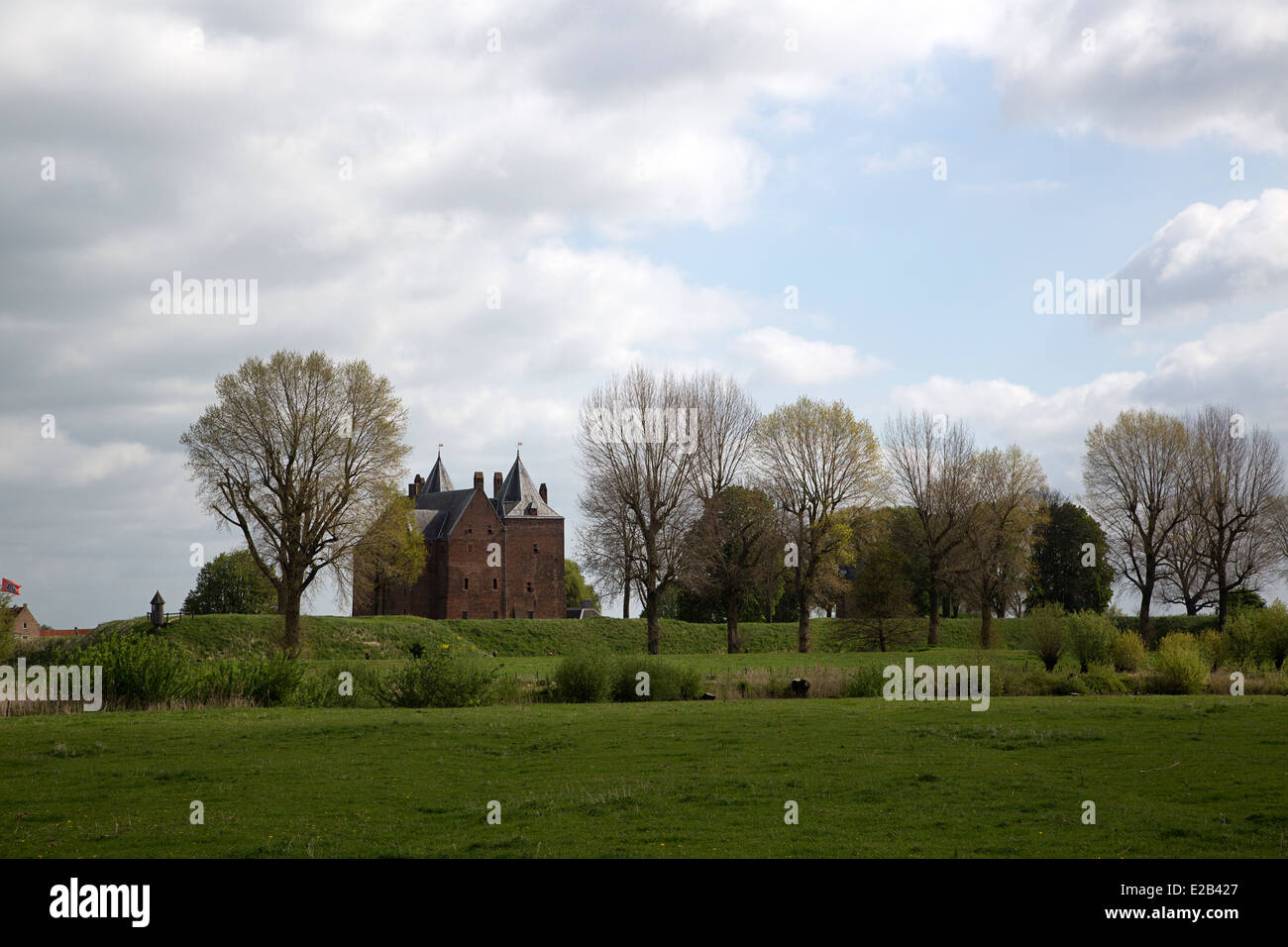 Historic Loevestein Castle, Brakel, Gelderland, Netherlands Stock Photo ...
