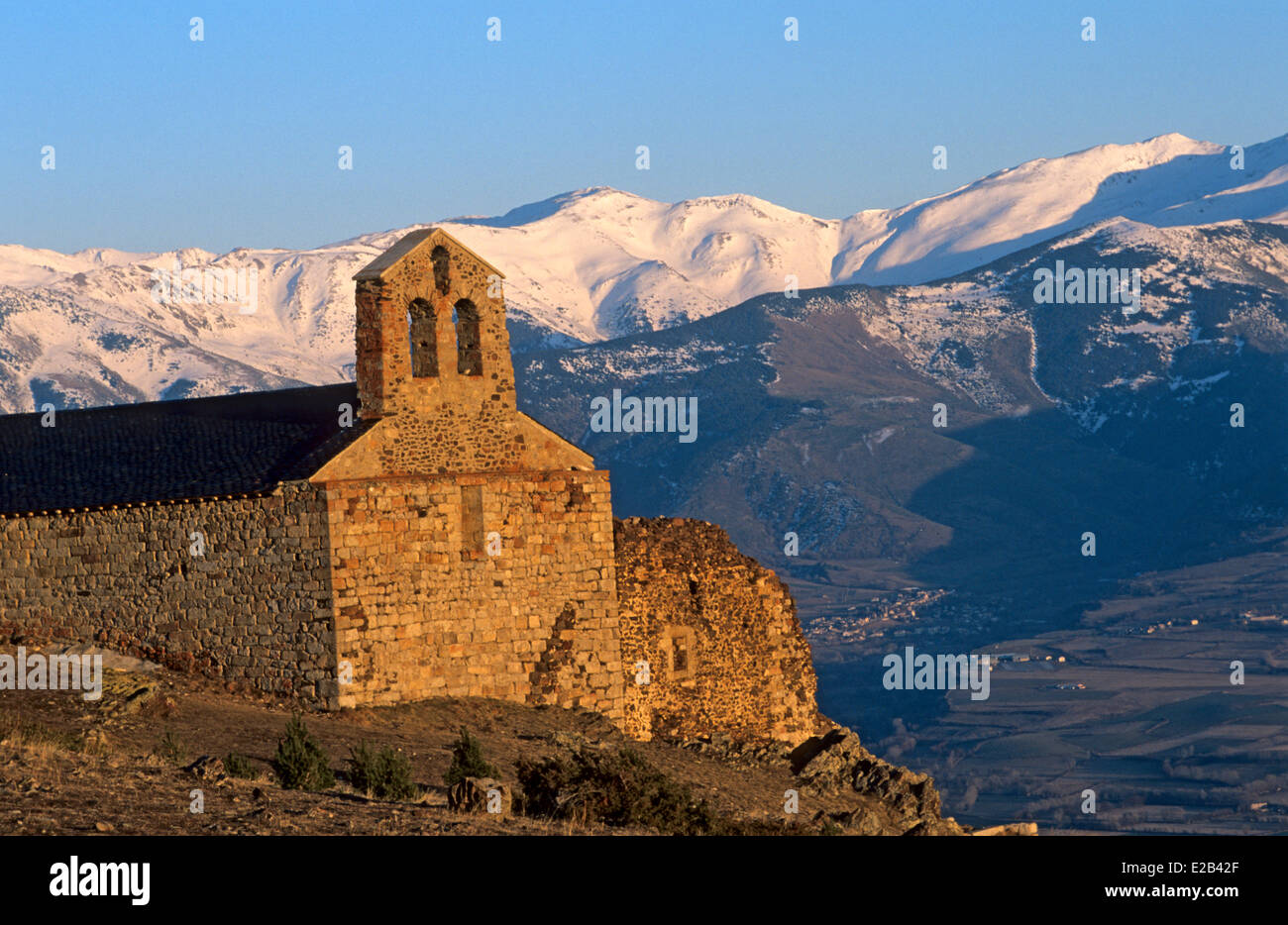 France, Pyrenees Orientales, Dorres, roman chapel of Belloch, dated ...