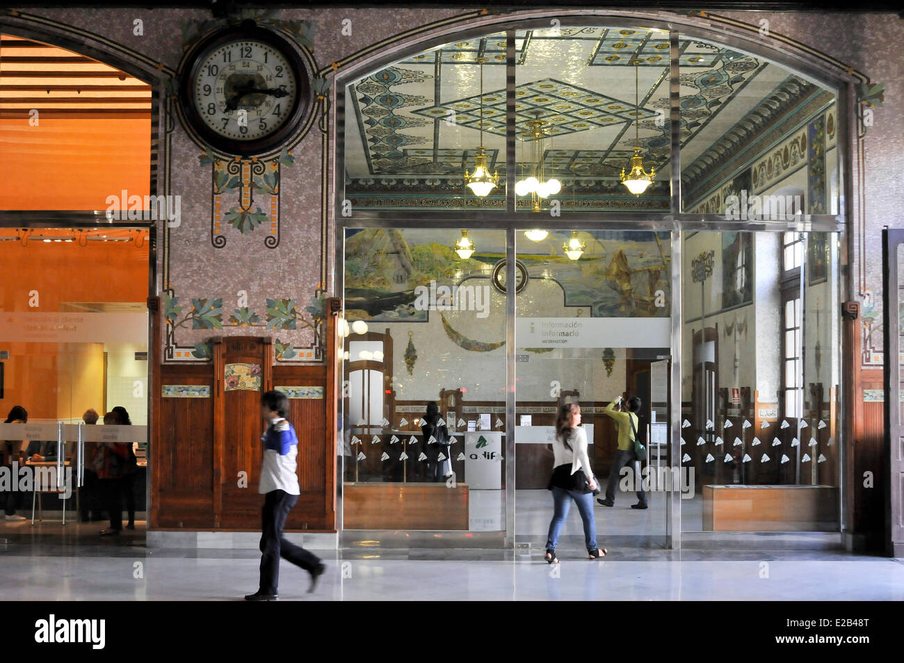 Spain, Valencia, North Station 1917, modernist style, interior Stock ...