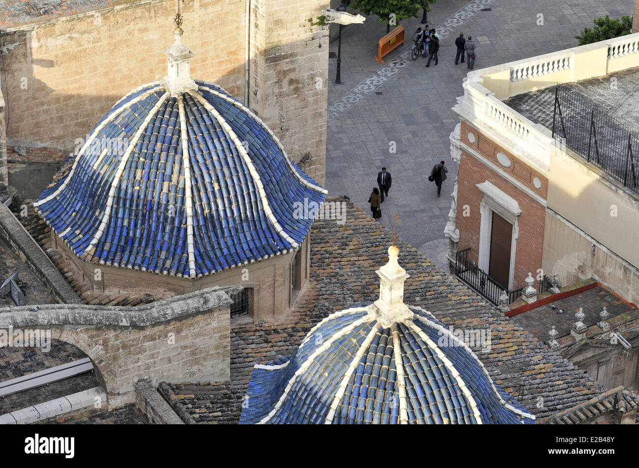Spain, Valencia, view from the Miguelete octagonal bell tower of the ...