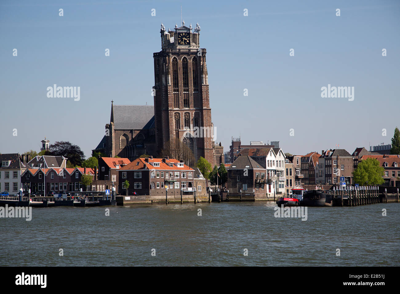 Skyline of the Dutch medieval city Dordrecht, South Holland ...