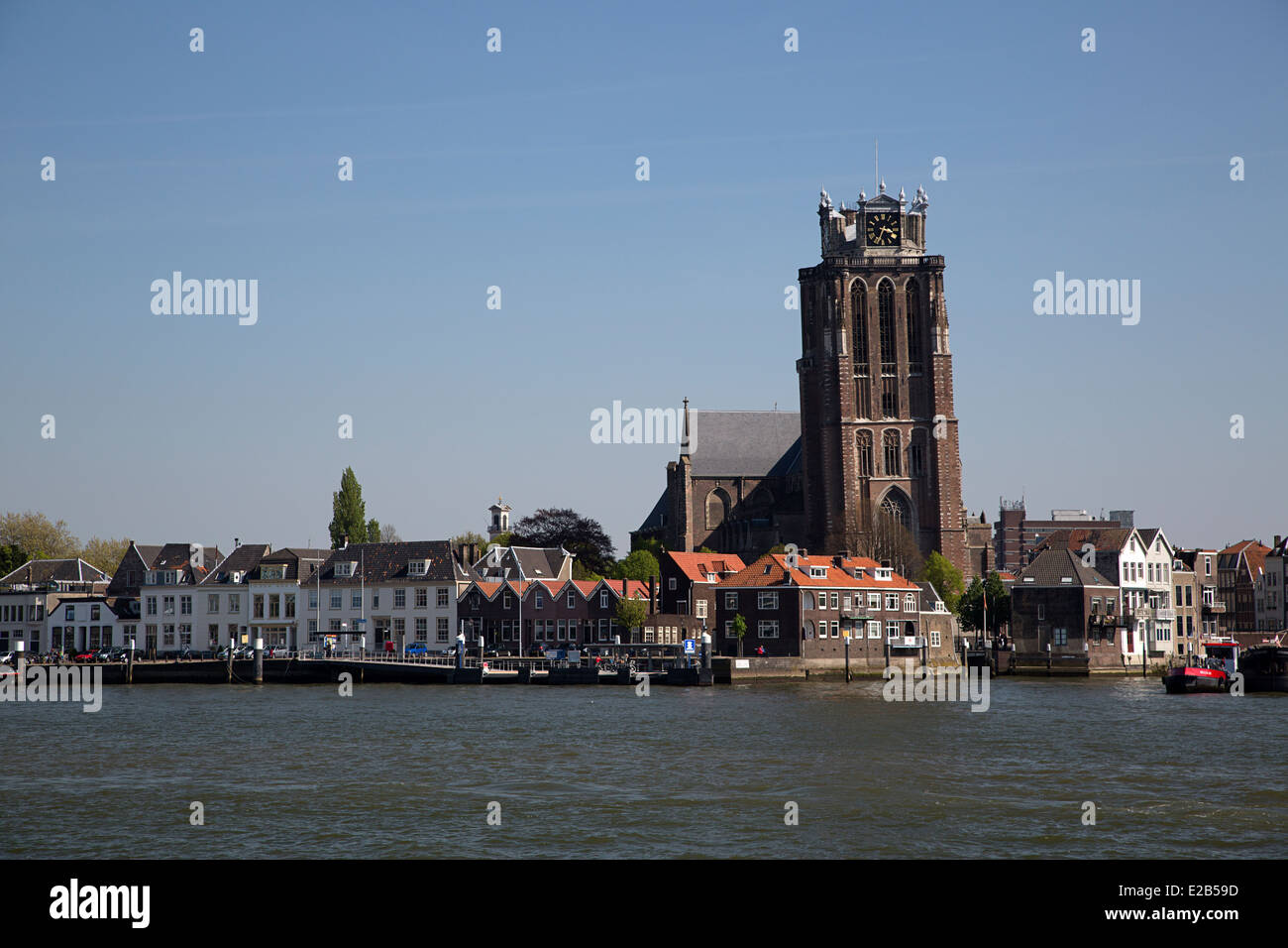 Skyline of the Dutch medieval city Dordrecht, South Holland ...