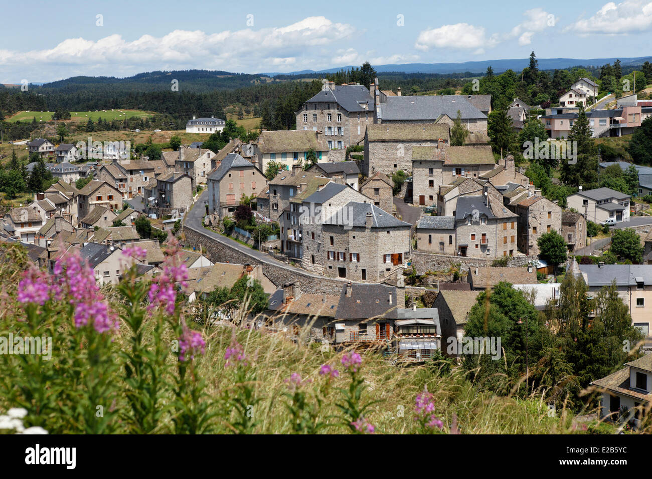 France, Lozere, Gevaudan, mountains of Margeride, Serverette, high ...