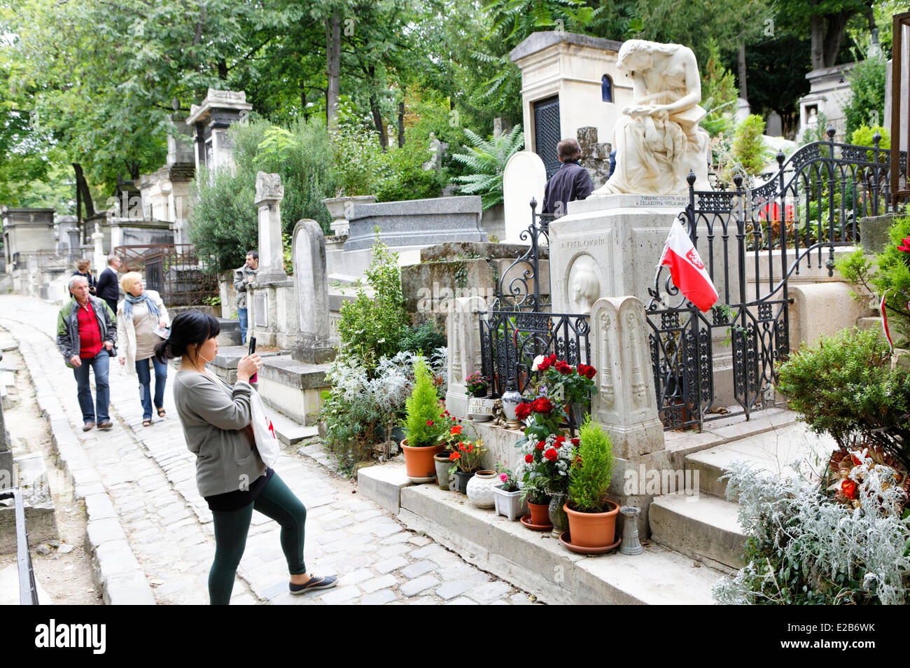 France, Paris, Pere Lachaise cemetery, Frederice Chopin tomb (1810-1849 ...