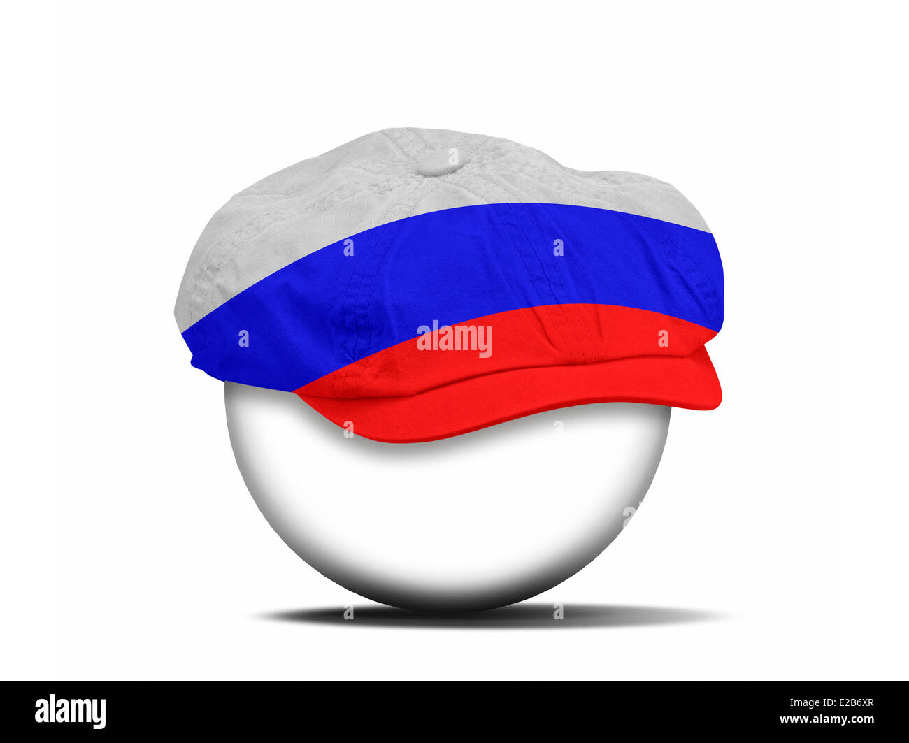 fashion hat on white with the flag of Russia - clipping path for the ...
