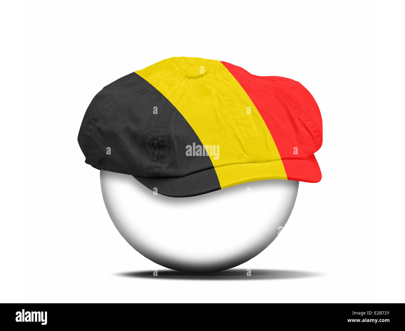 fashion hat on white with the flag of Belgium - clipping path for the ...