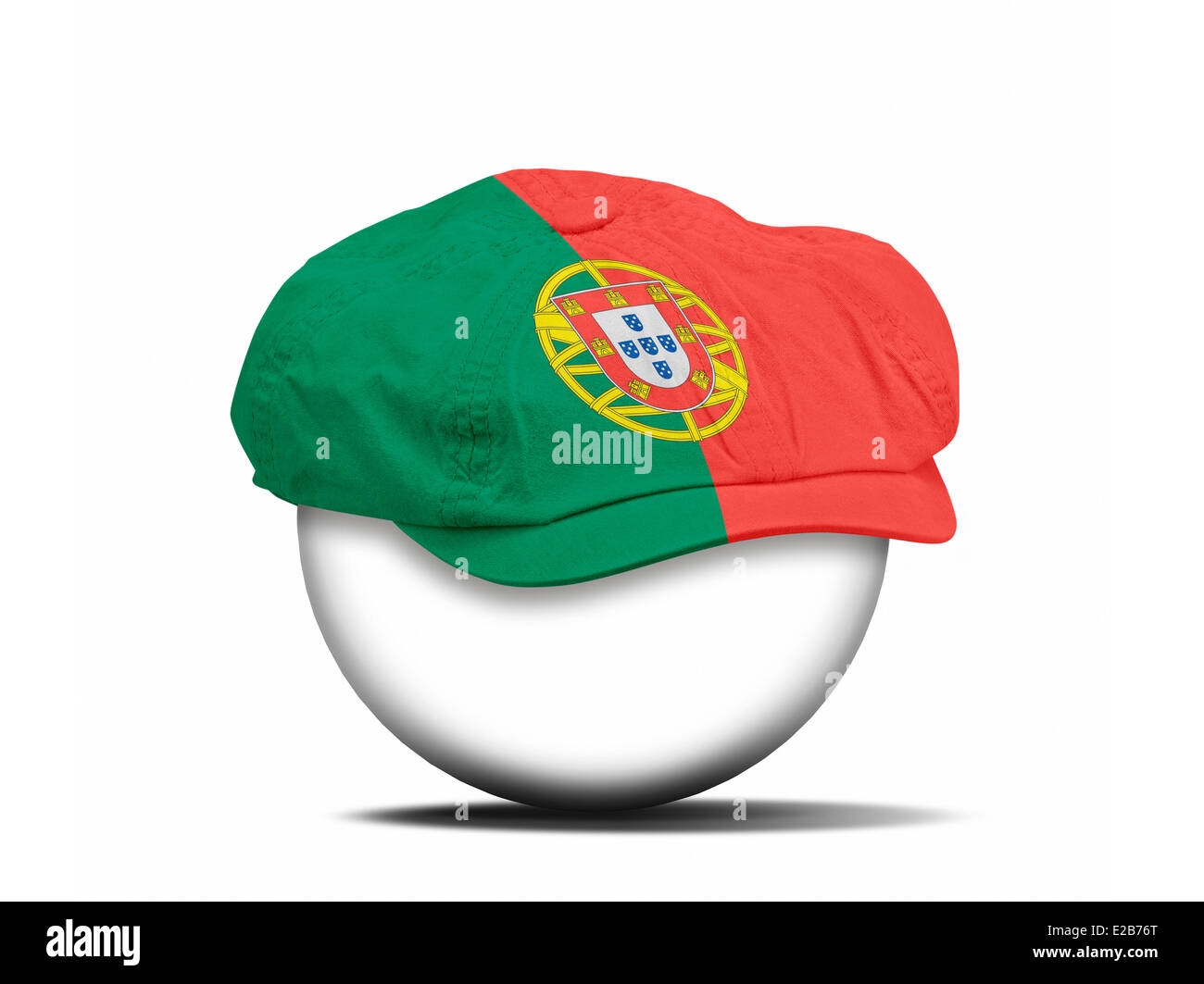fashion hat on white with the flag of Portugal - clipping path for the ...