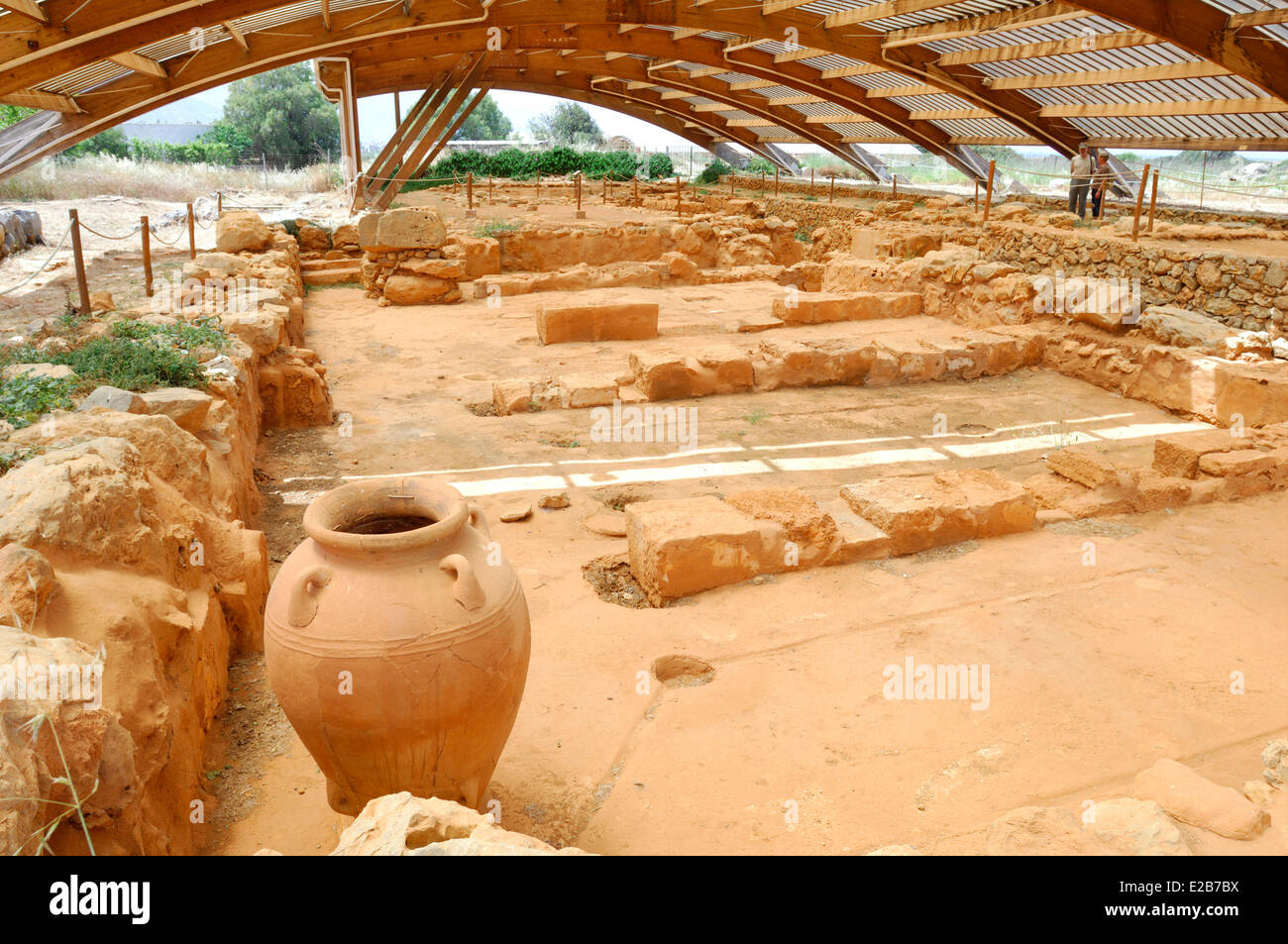 Greece, Crete, Malia, archaeological site of Malia Palace, vestiges of ...