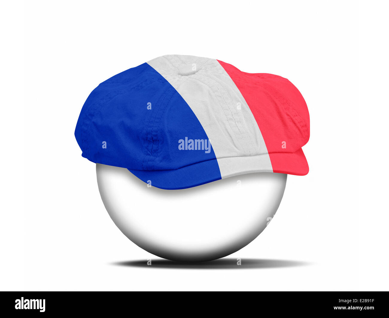 fashion hat on white with the flag of French - clipping path for the ...