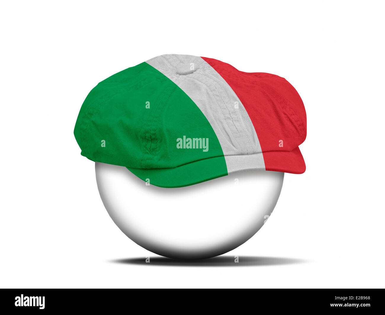 fashion hat on white with the flag of Italy - clipping path for the hat ...
