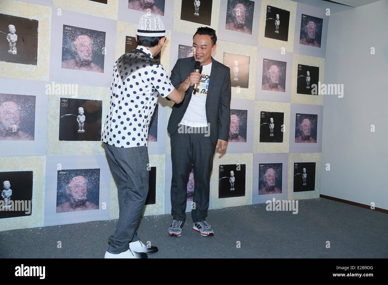 Taipei, China. 17th June, 2014. Singer Eason Chan promotes his new ...