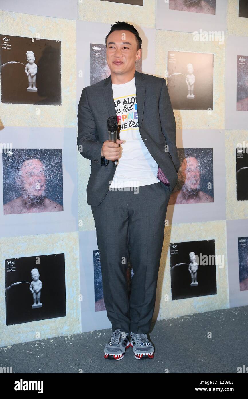 Taipei, China. 17th June, 2014. Singer Eason Chan promotes his new ...