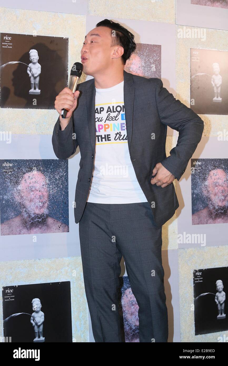 Taipei, China. 17th June, 2014. Singer Eason Chan promotes his new ...