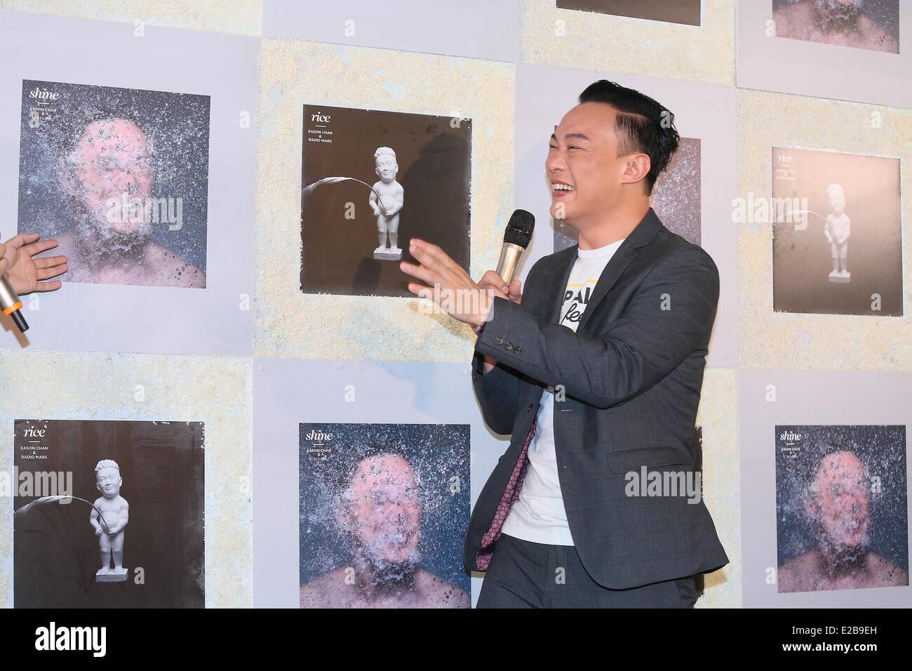Taipei, China. 17th June, 2014. Singer Eason Chan promotes his new ...