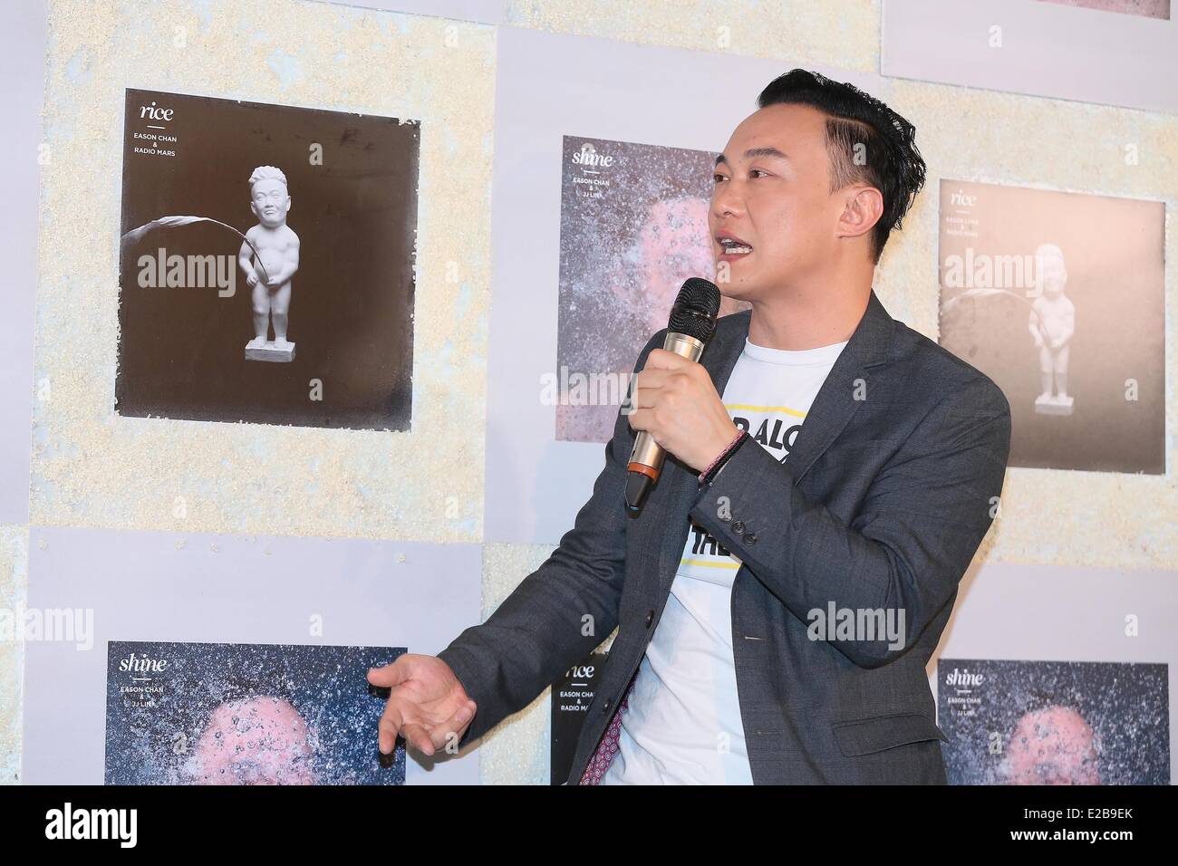 Taipei, China. 17th June, 2014. Singer Eason Chan promotes his new ...