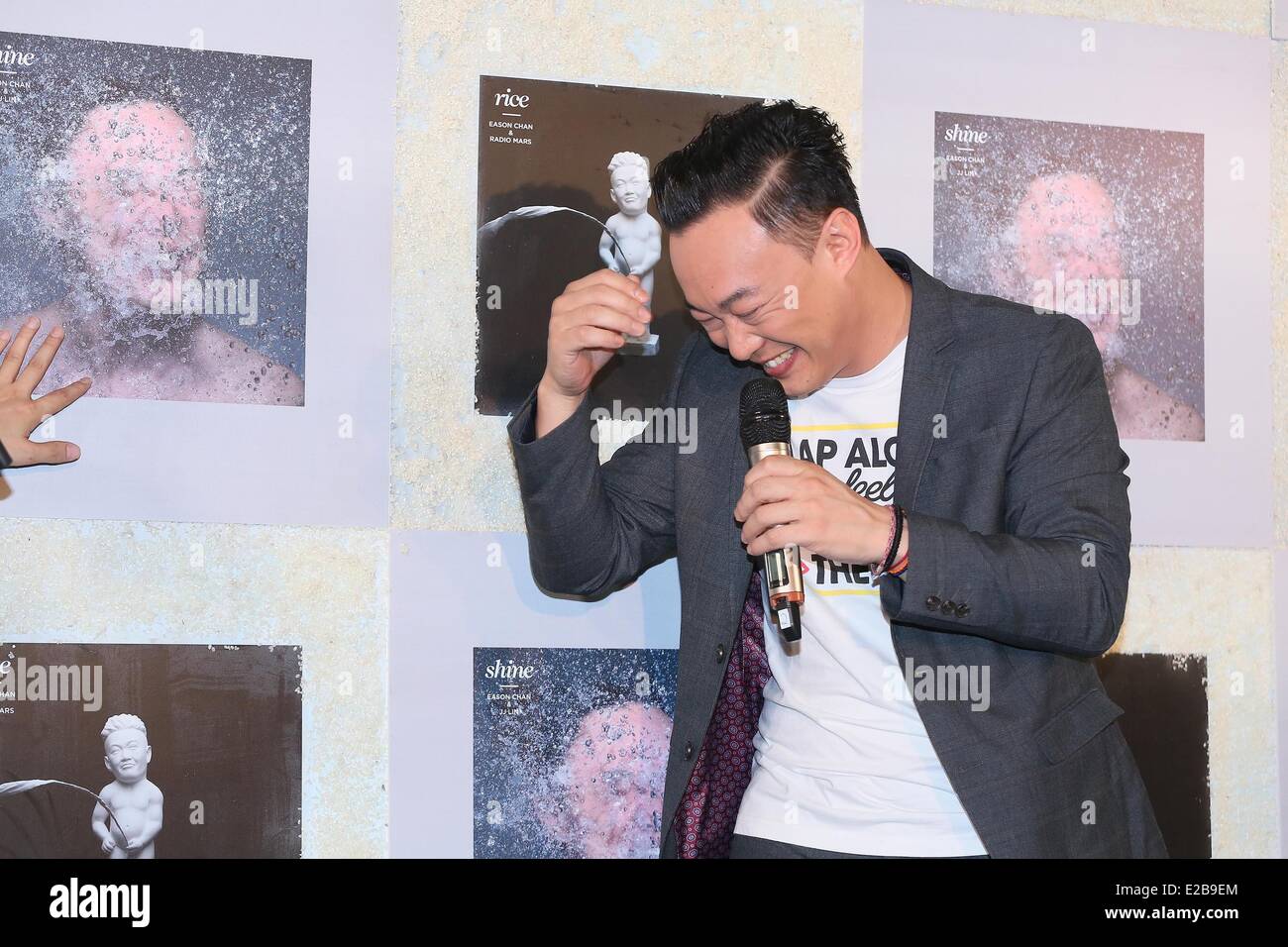 Taipei, China. 17th June, 2014. Singer Eason Chan promotes his new ...