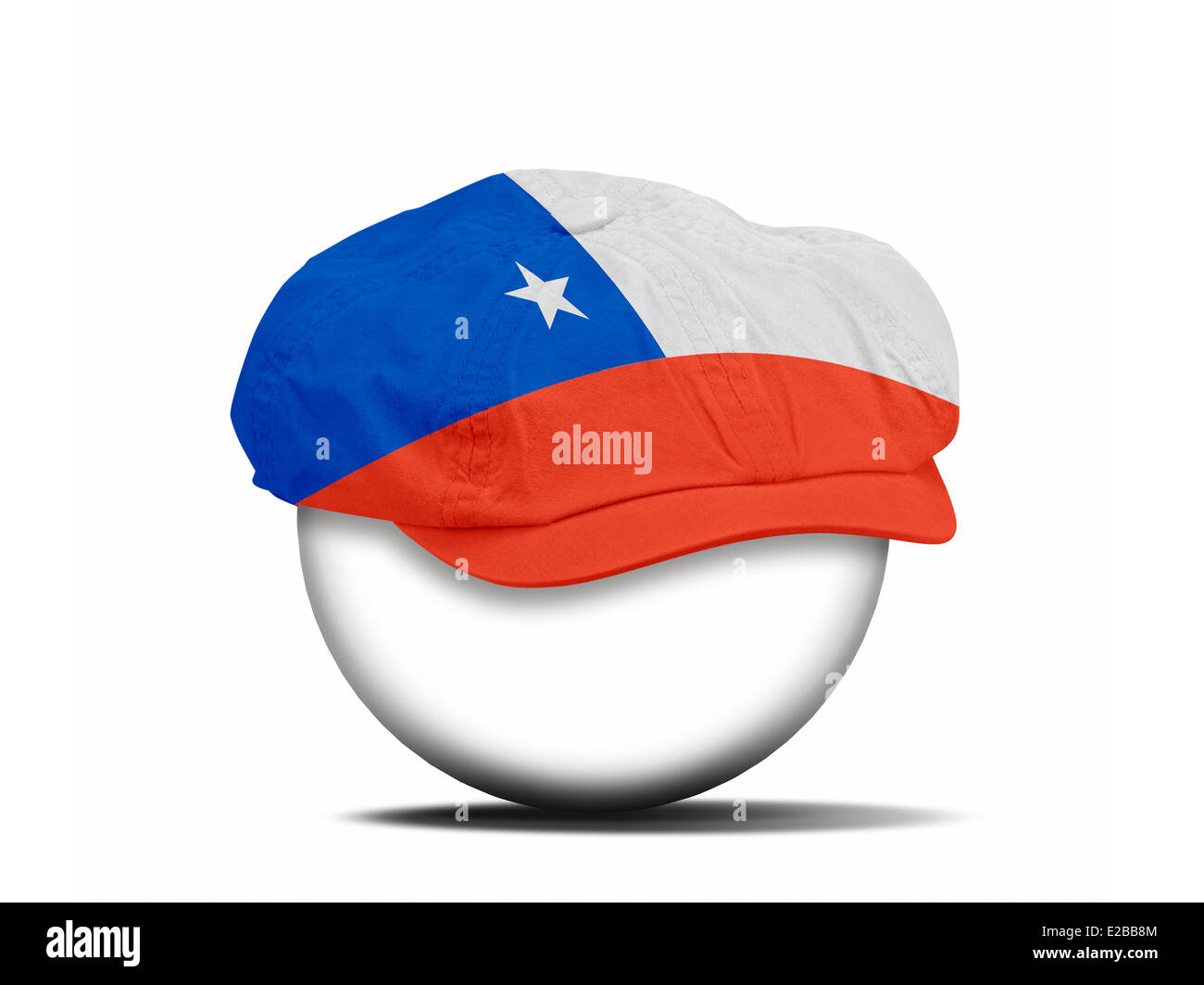 fashion hat on white with the flag of Chile - clipping path for the hat ...